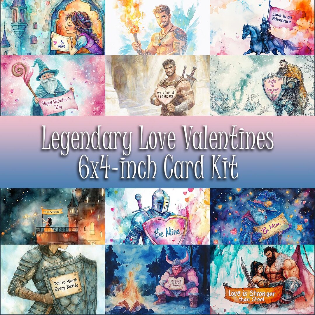 Legendary Love Valentine's Day Card Kit | Printable Valentine's Cards ...