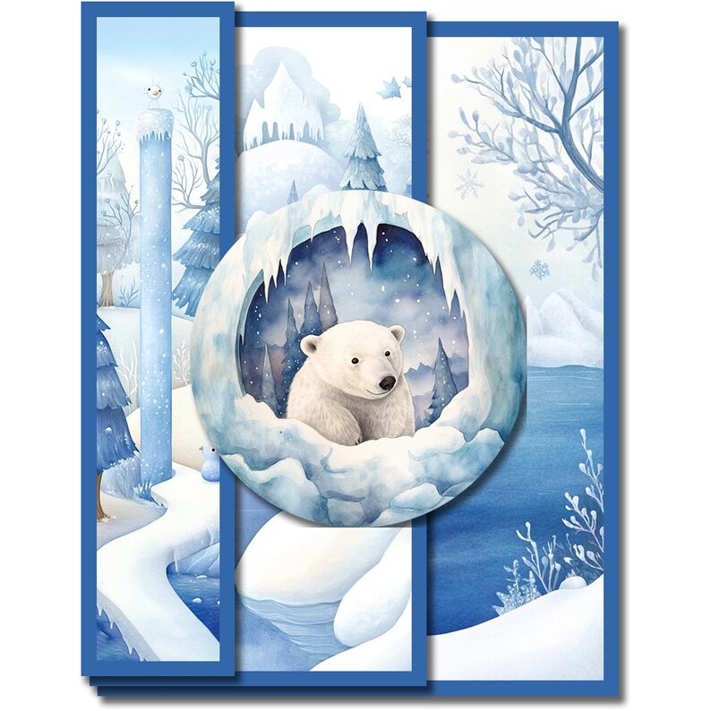 Frosty Wonders | Tri-fold Card Kit | Printable Holiday Card Designs ...