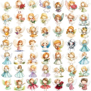 300+ Heavenly Whimsy Angel Clipart Collection | Vintage-inspired Angels ...