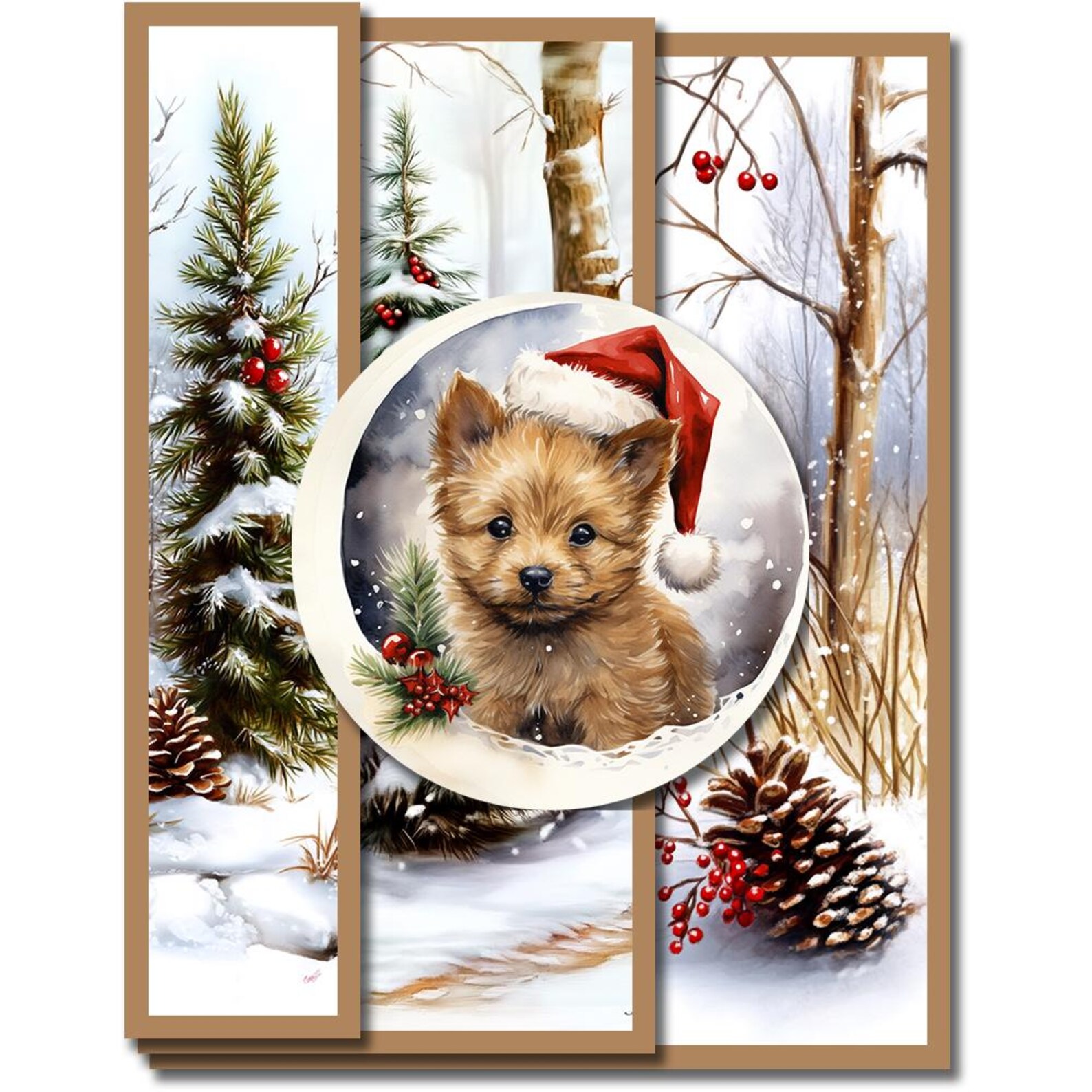 Whimsical Holiday | Tri-fold Card Kit | Printable Holiday Card Designs ...