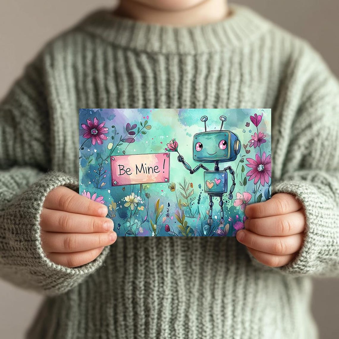 Valentine Robot Card Kit | Printable Valentine's Cards | DIY Holiday ...