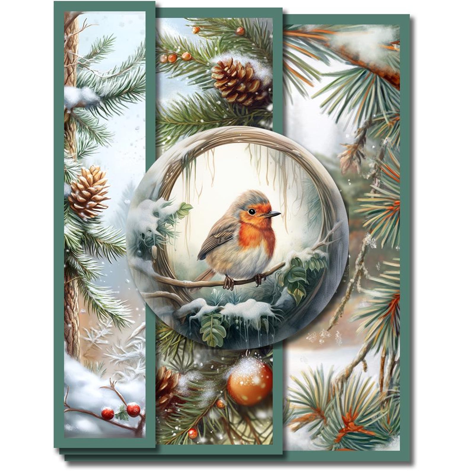 Whimsical Holiday | Tri-fold Card Kit | Printable Holiday Card Designs ...