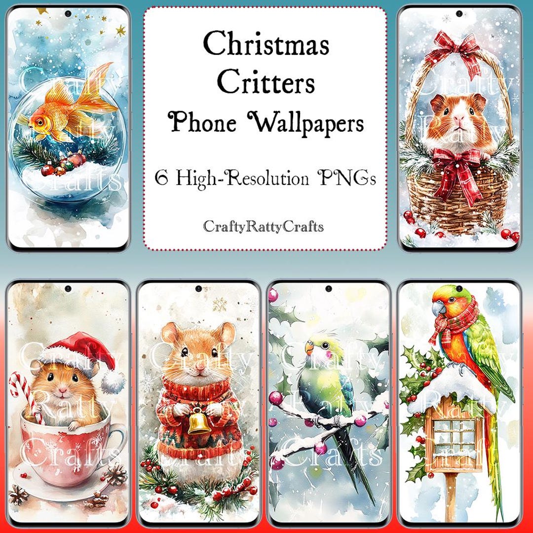 Christmas Critters Phone Wallpapers | High Resolution PNG Files ...