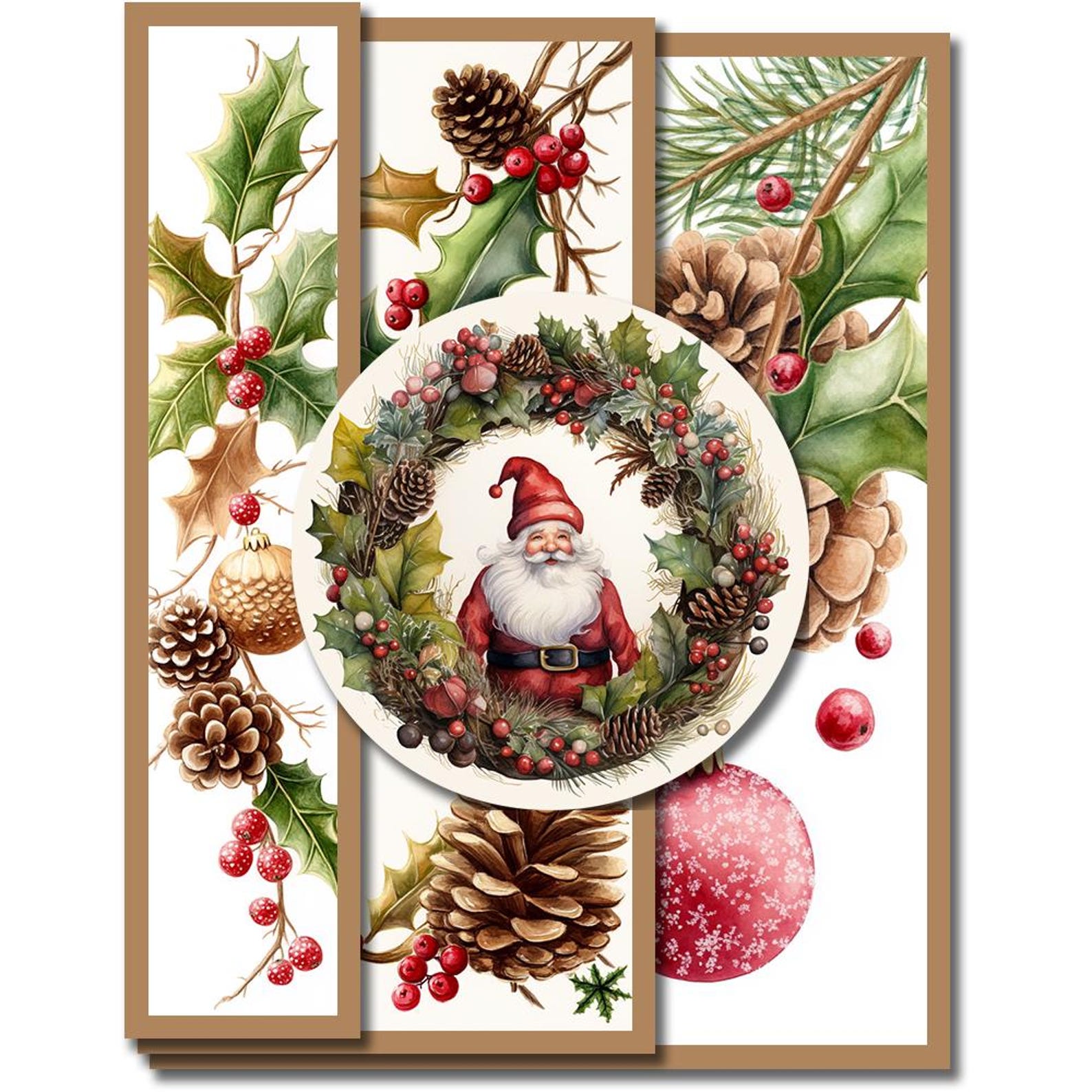 Whimsical Holiday | Tri-fold Card Kit | Printable Holiday Card Designs ...