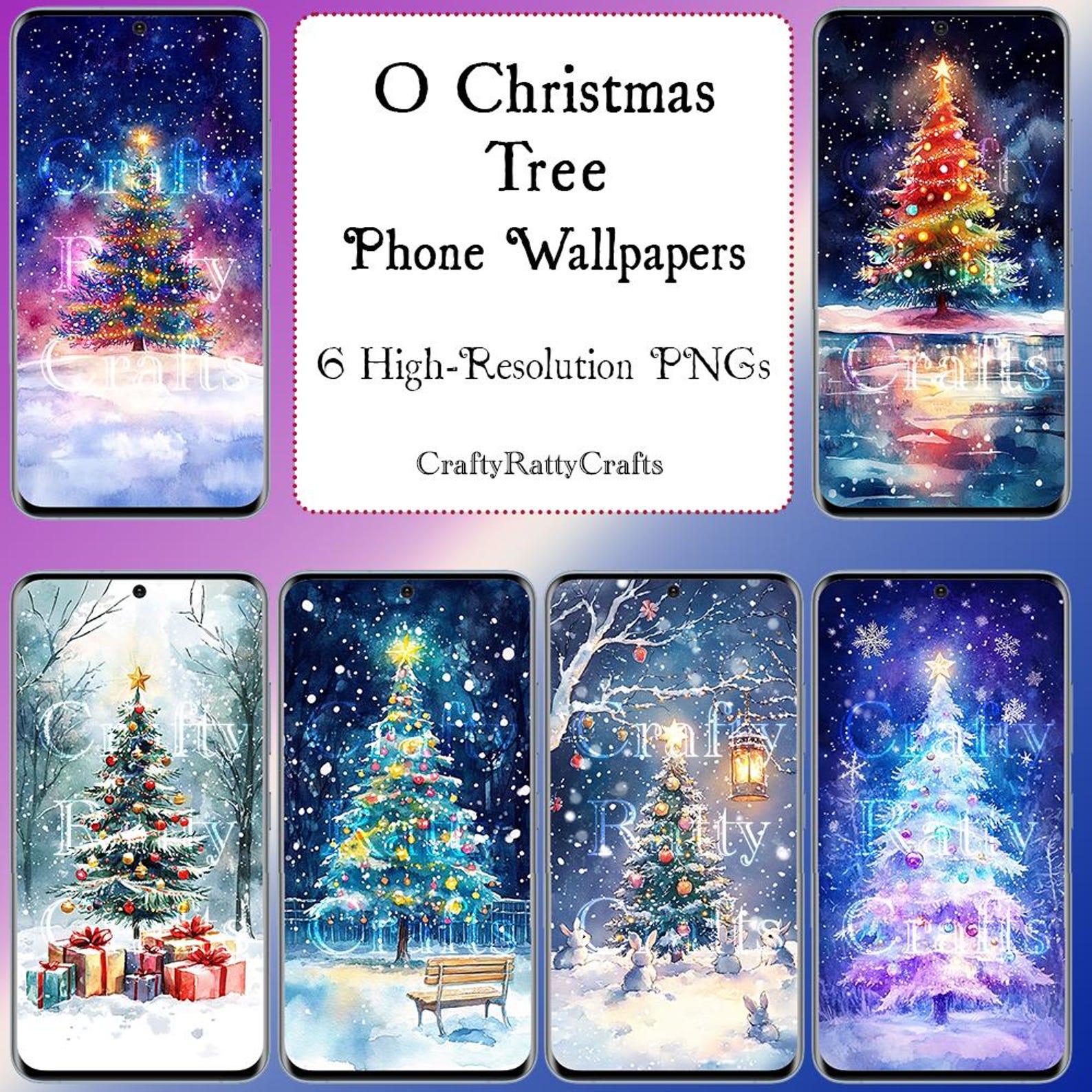 O Christmas Tree Phone Wallpapers | High Resolution PNG Files Suitable ...