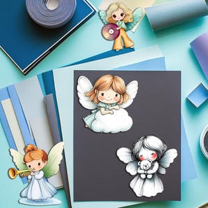 300+ Heavenly Whimsy Angel Clipart Collection | Vintage-inspired Angels ...