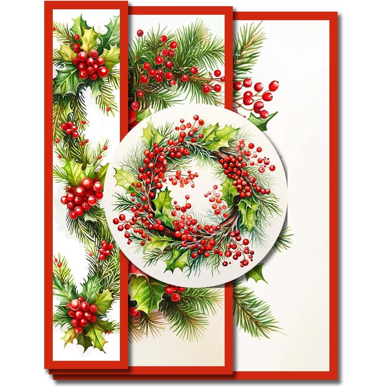 Nature’s Festive Touch | Tri-fold Card Kit | Printable Holiday Card ...