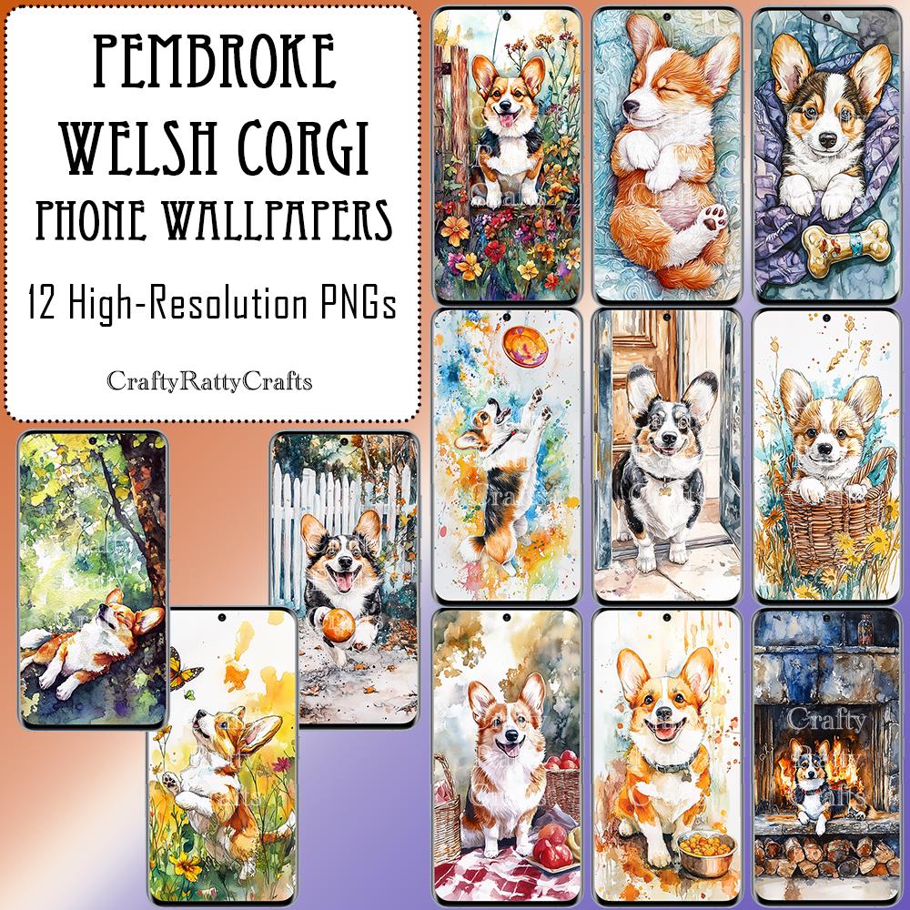Pembroke Welsh Corgi Phone Wallpapers | High Resolution PNG Files ...