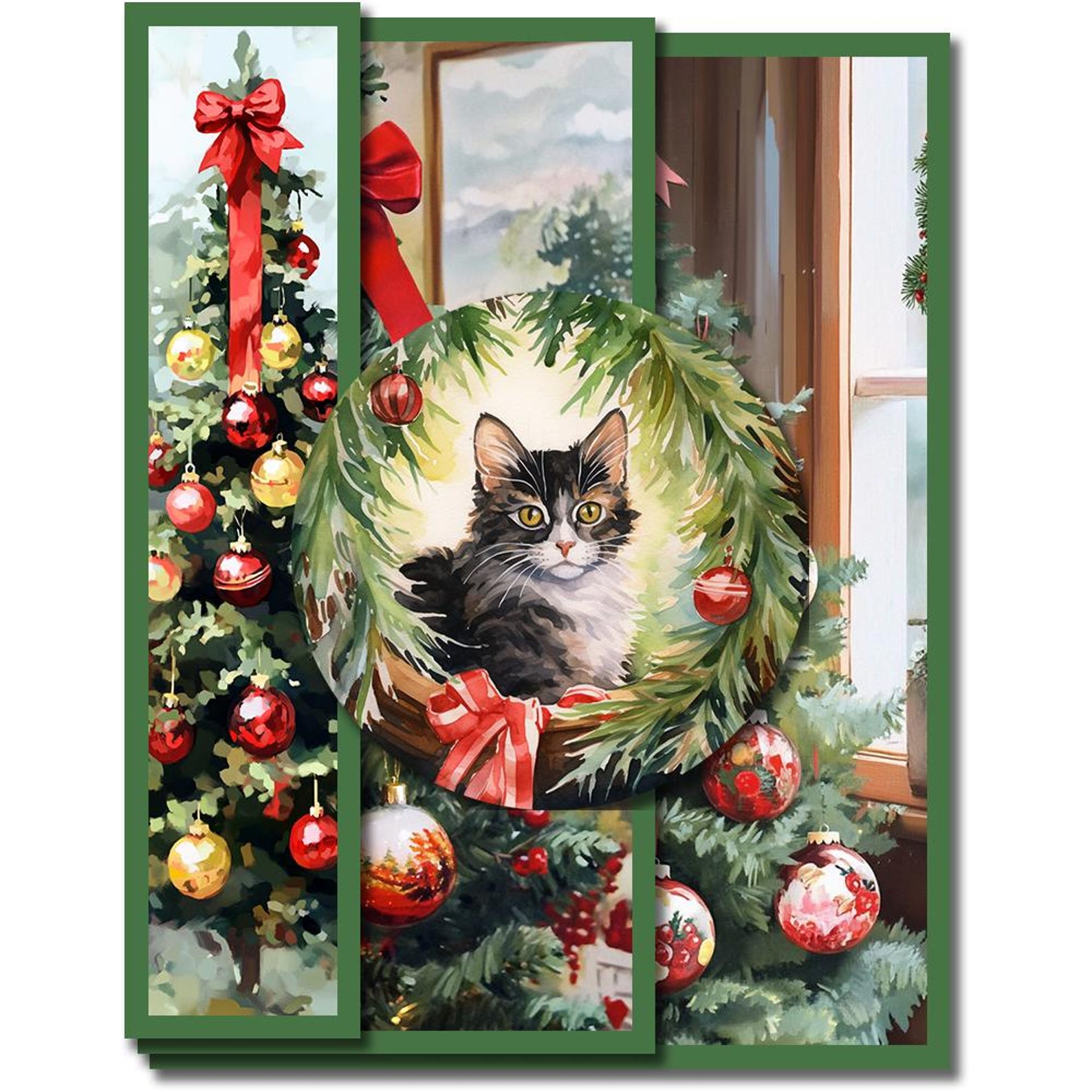 Whimsical Holiday | Tri-fold Card Kit | Printable Holiday Card Designs ...