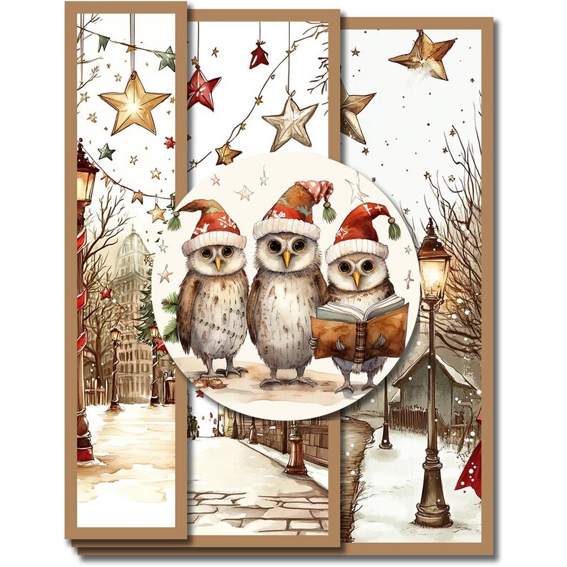 Enchanted Winter Scenes | Tri-fold Card Kit | Printable Holiday Card ...