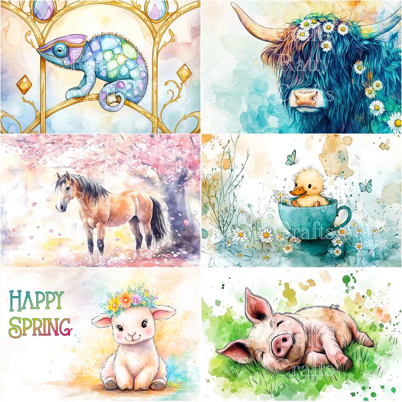 Spring Critter Parade Card Kit & Craft Printables | Printable Easter ...