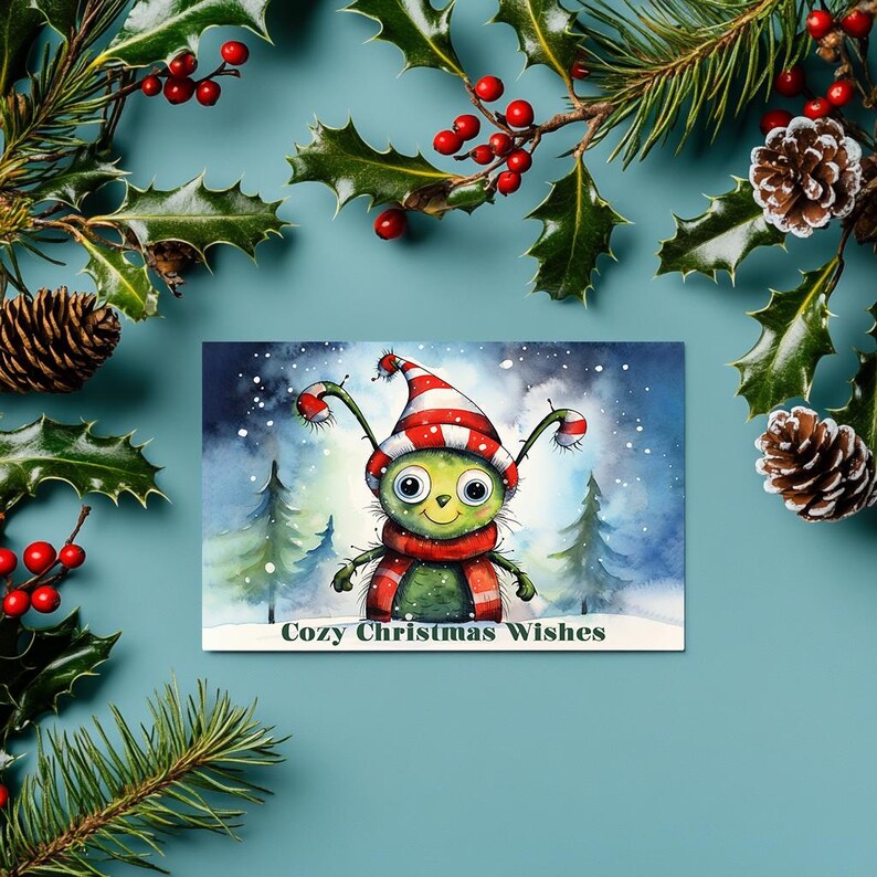 Cute Christmas: Festive Holiday Card Kit | Printable Holiday Cards ...