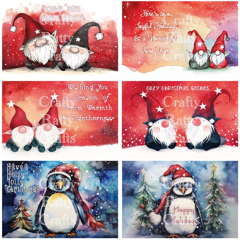Cute Christmas: Festive Holiday Card Kit | Printable Holiday Cards ...