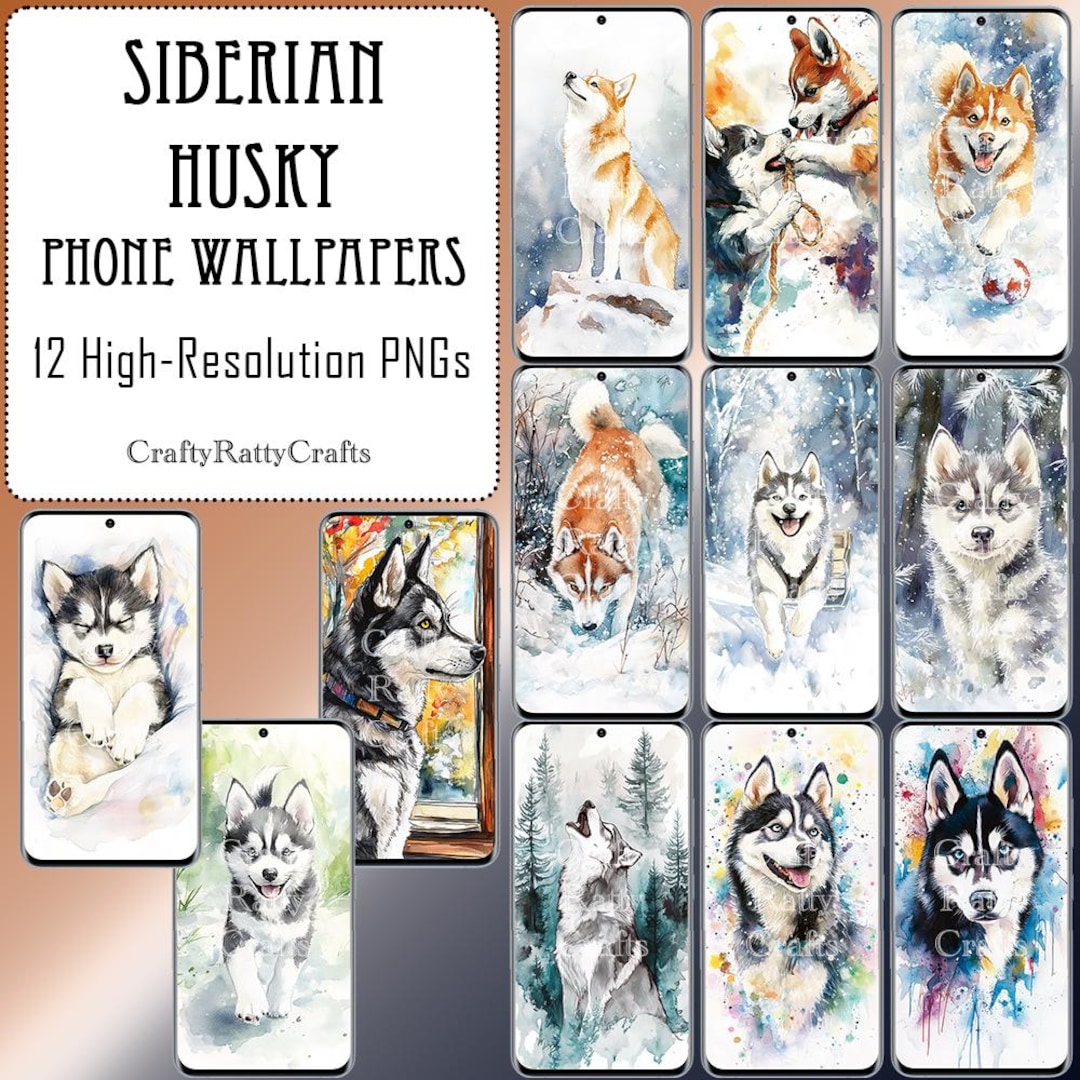 Siberian Husky Phone Wallpapers | High Resolution PNG Files Suitable ...