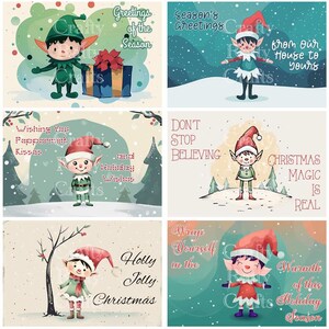 Elf Expressions: Holiday Cheer Card Kit | Printable Christmas Cards ...