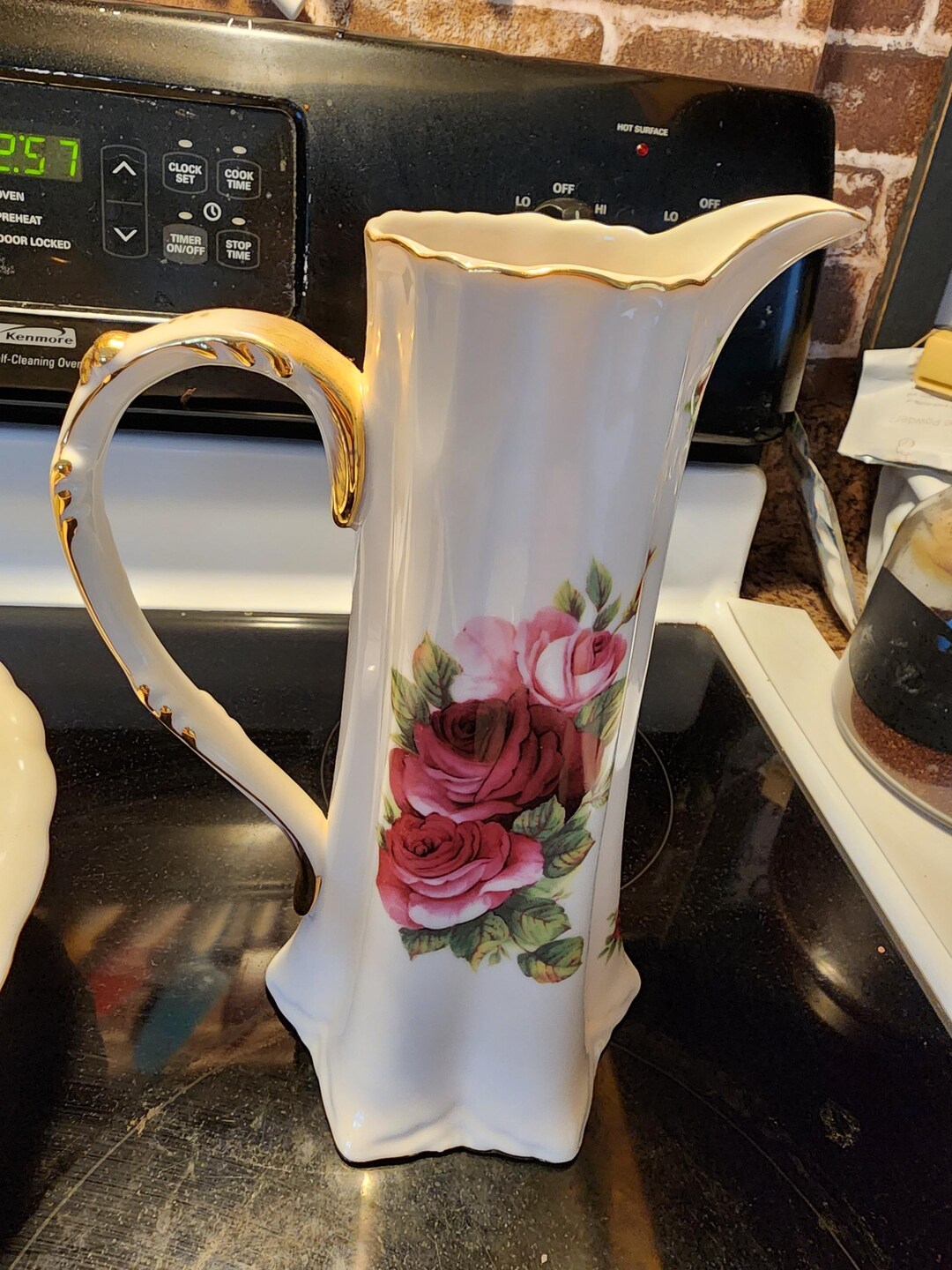 Vintage Hand Painted Rose Pitcher 1940s - Free Shipping - Etsy