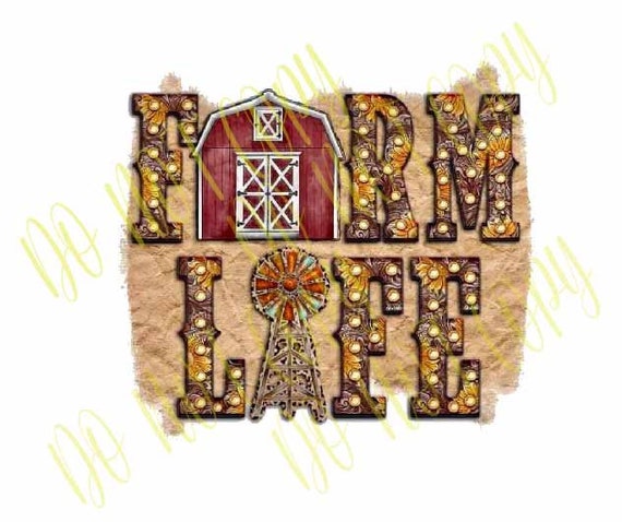 Farm Life Sublimation Design Printable PNG Digital | Etsy