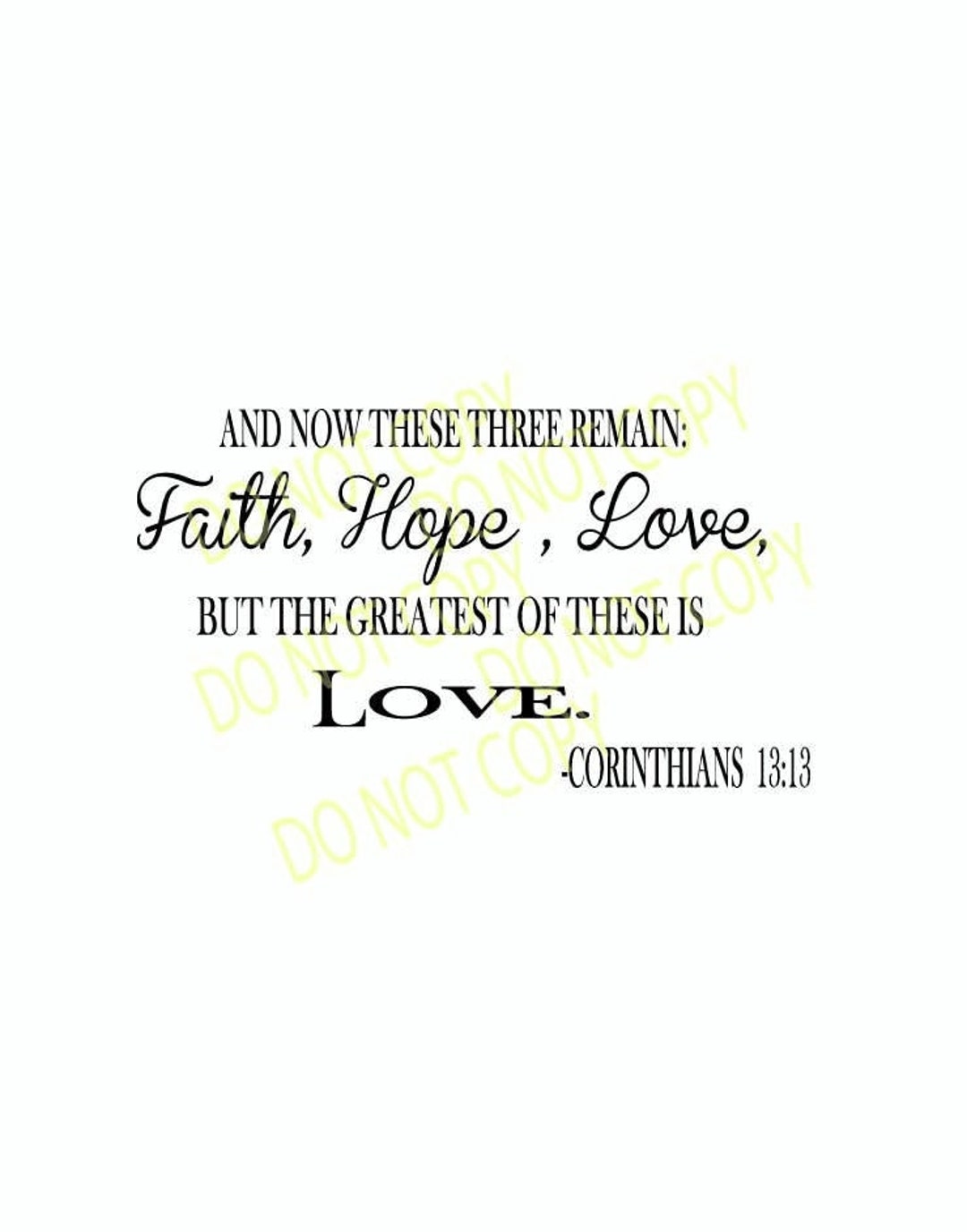 Faith Hope Love / 1 Corinthians 13:13 / Religious / Faith / Hope ...