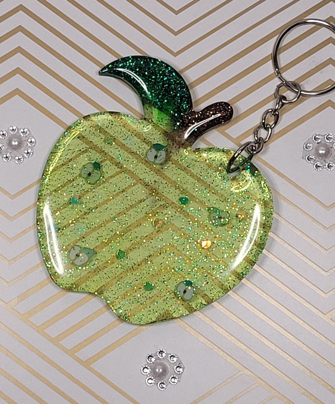 Translucent Green Apple Keychain - Etsy