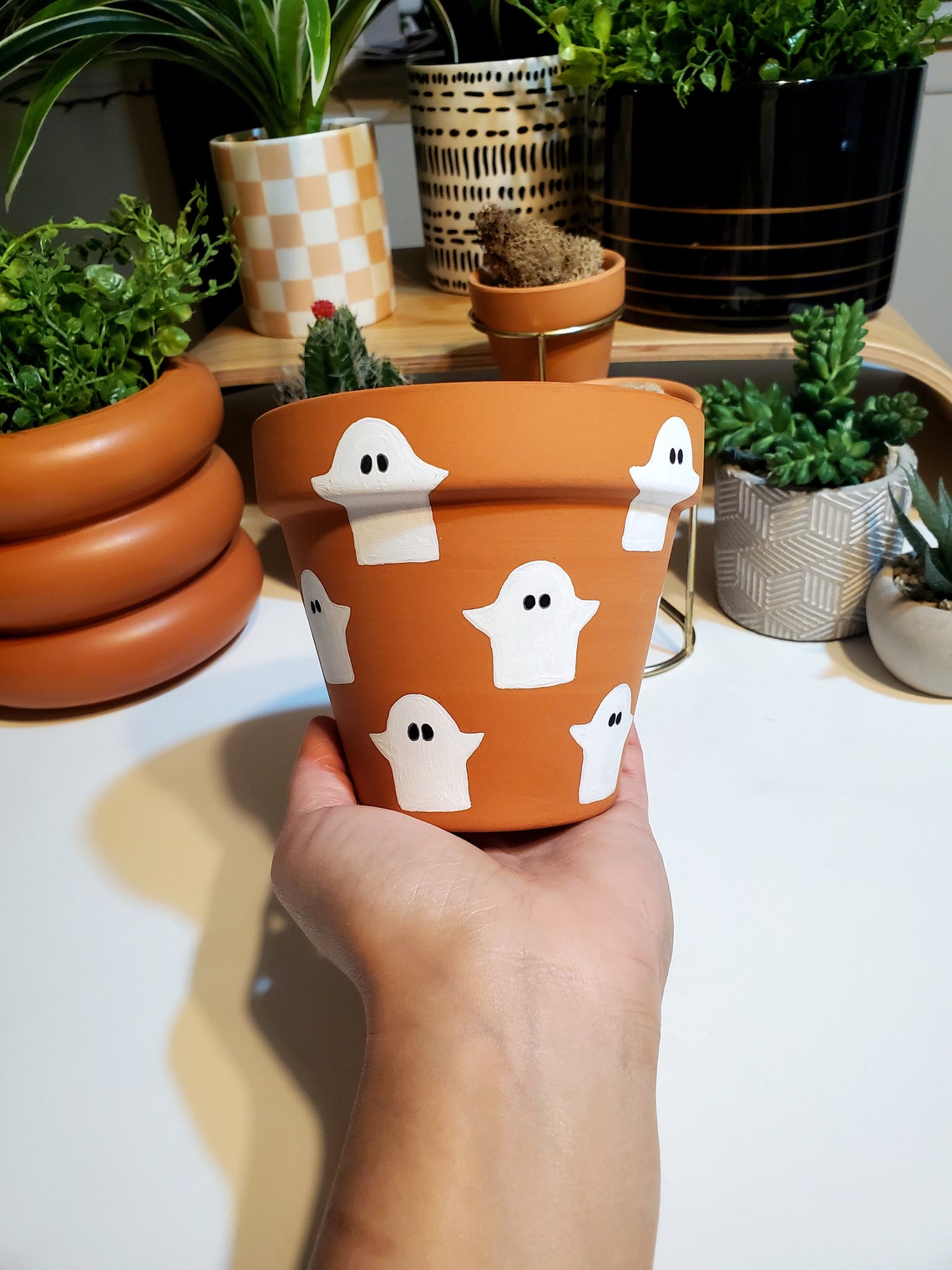 Plant Pot, Ghost Plant Pot, Halloween Plant Pot - Etsy