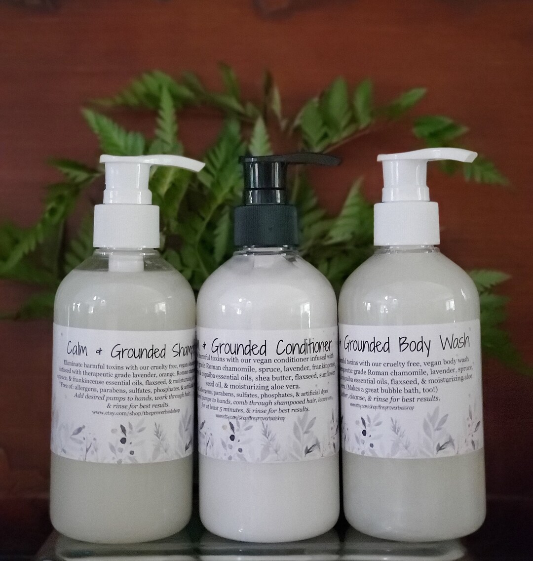 Calm and Grounded Toxin Free Shampoo, Conditioner, or Body Wash 8oz or ...