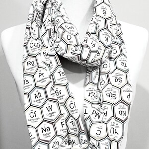 Periodic Table Infinity Scarf - BW - Etsy