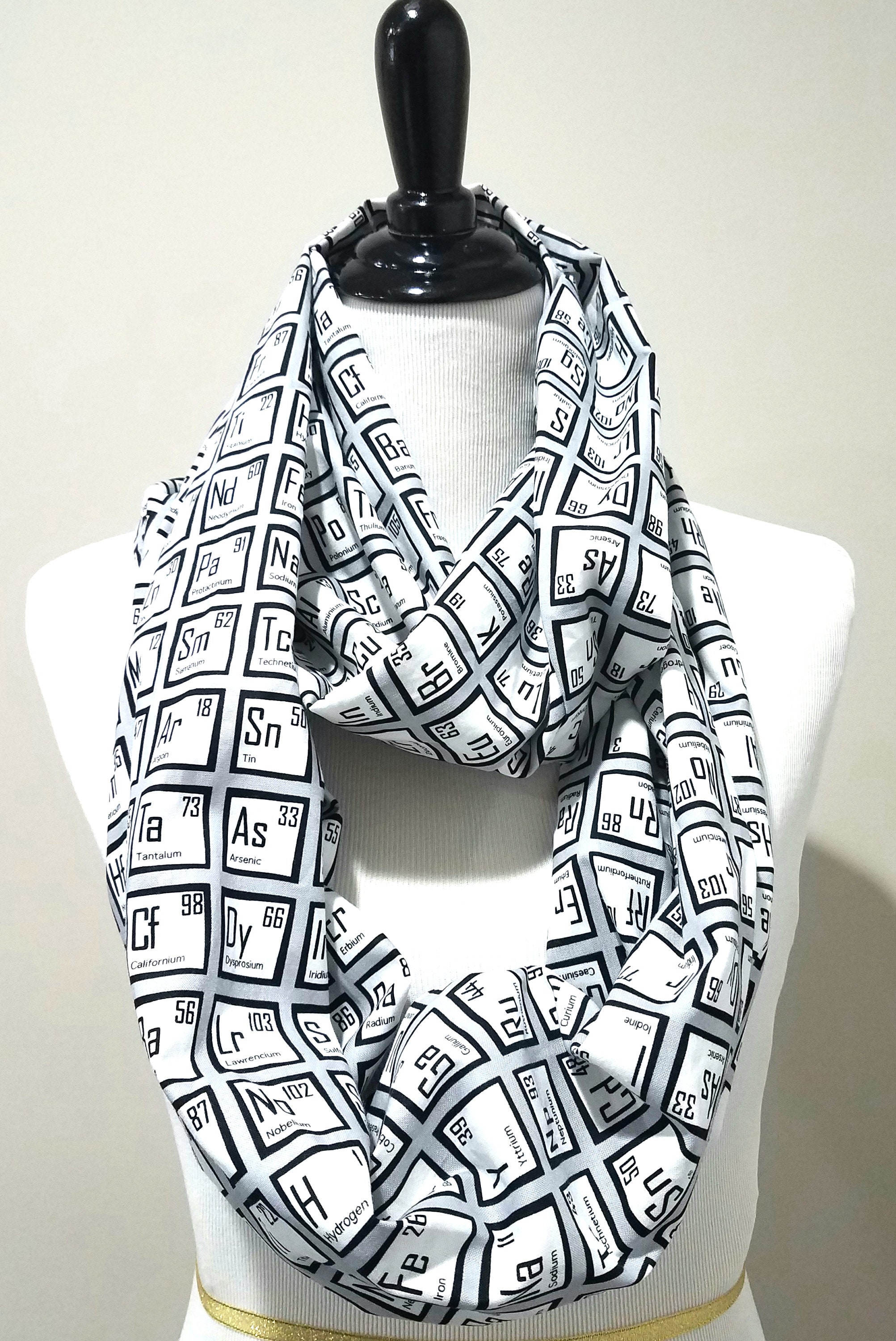 Periodic Table Infinity Scarf BW | Etsy