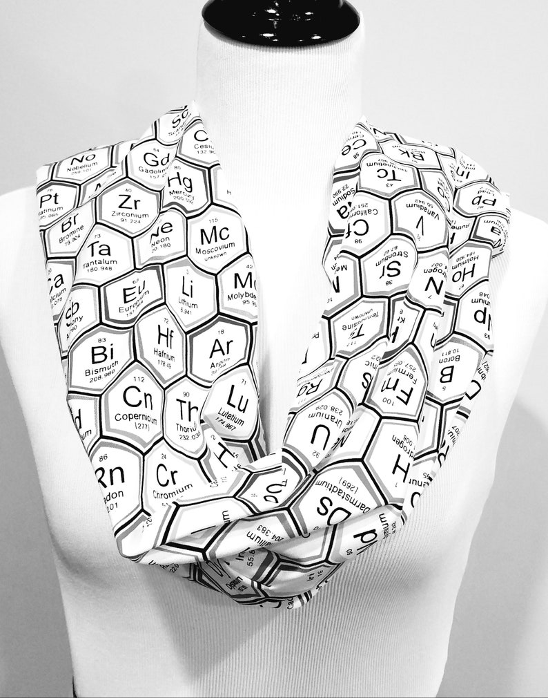 Periodic Table Infinity Scarf BW - Etsy