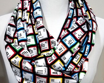 Periodic Table Infinity Scarf BW | Etsy