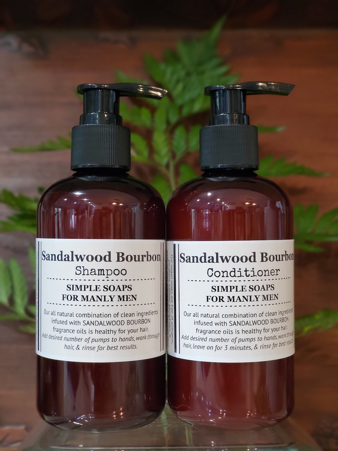 Sandalwood Bourbon Toxin Free Shampoo, Conditioner, or Body Wash 8oz or ...