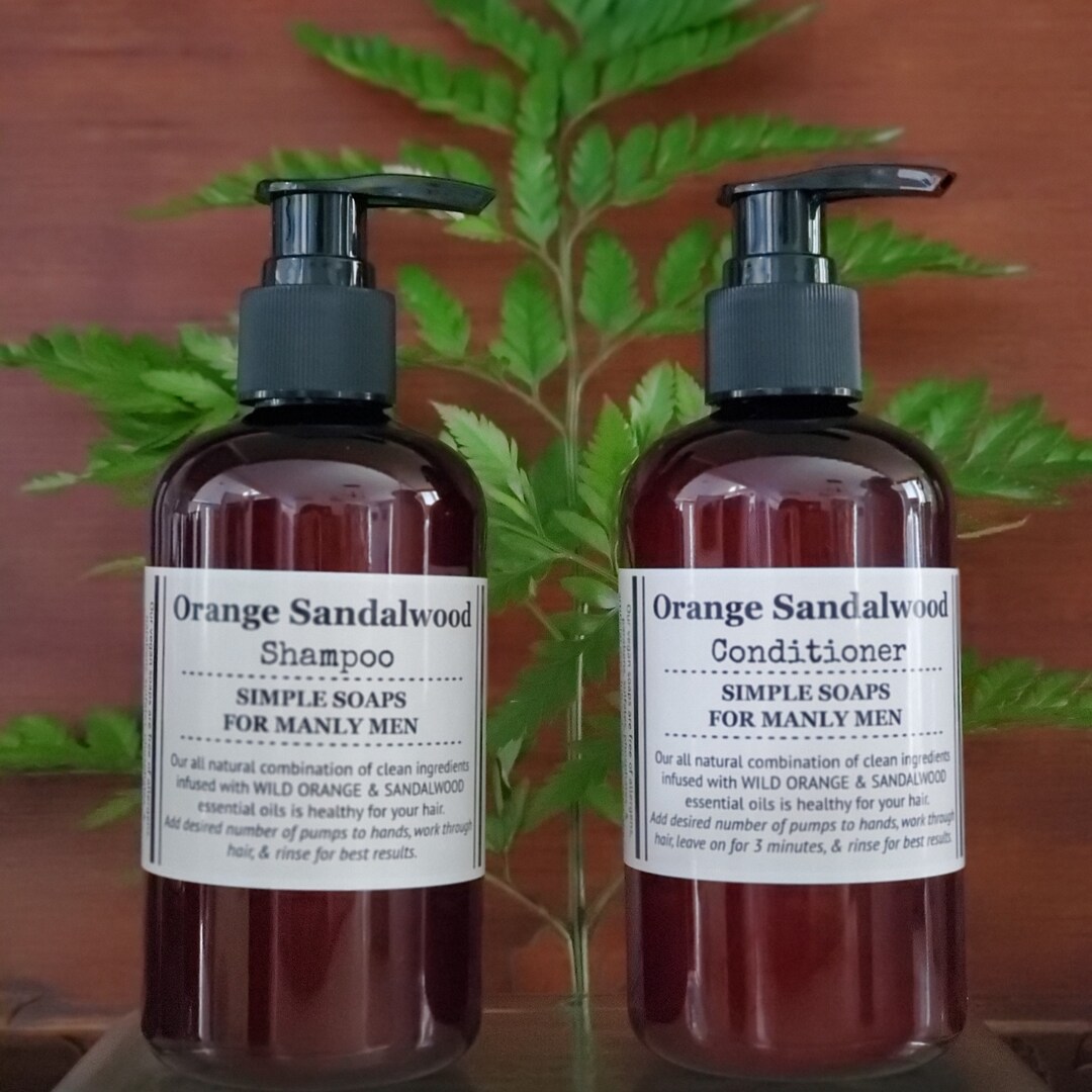 Orange Sandalwood Toxin Free Shampoo, Conditioner, or Body Wash 8oz or ...