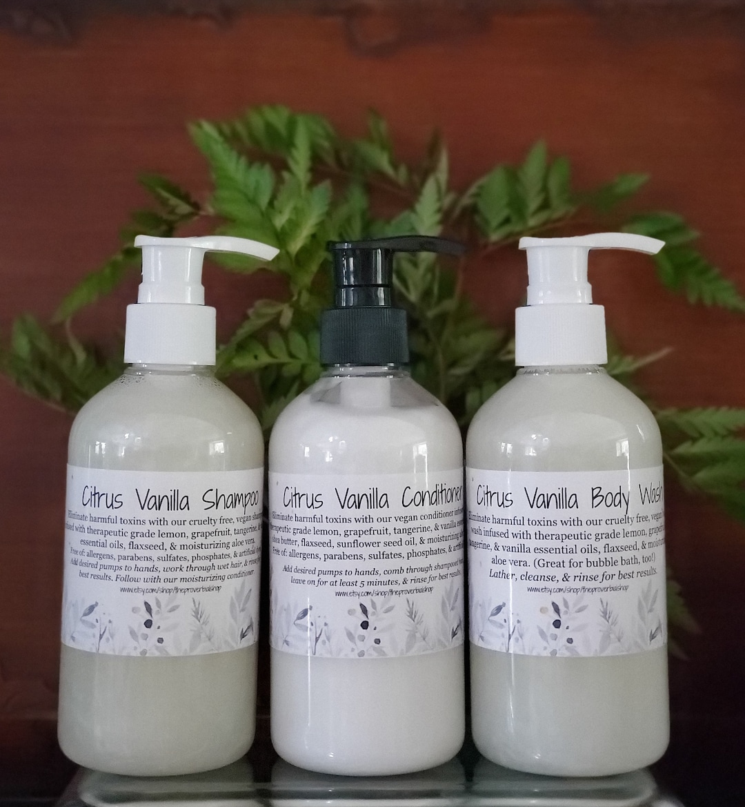 Citrus Vanilla Toxin Free Shampoo, Conditioner, or Body Wash 8oz or ...