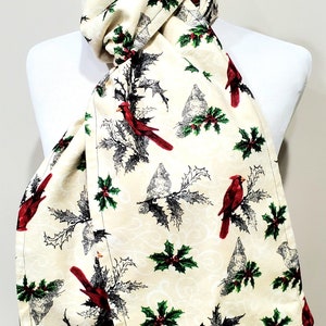 Cardinal and Holly Soft Flannel Infinity Scarf - Etsy