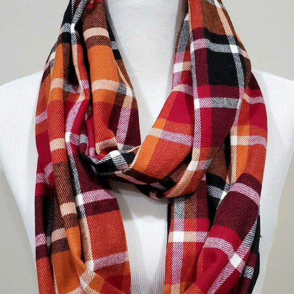 Plaid Infinity Scarf - Etsy