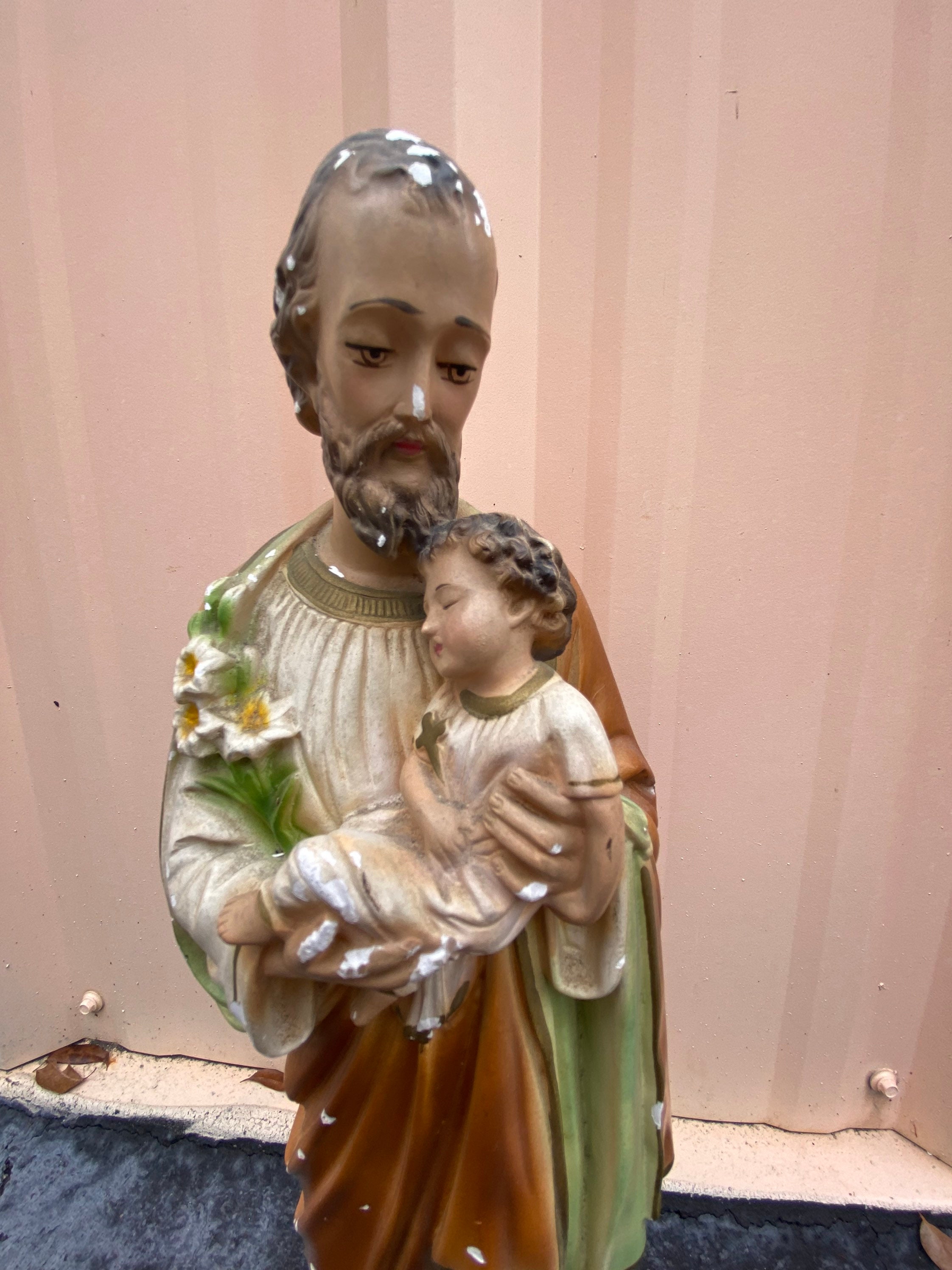 Vintage Saint Joseph Statue - Etsy