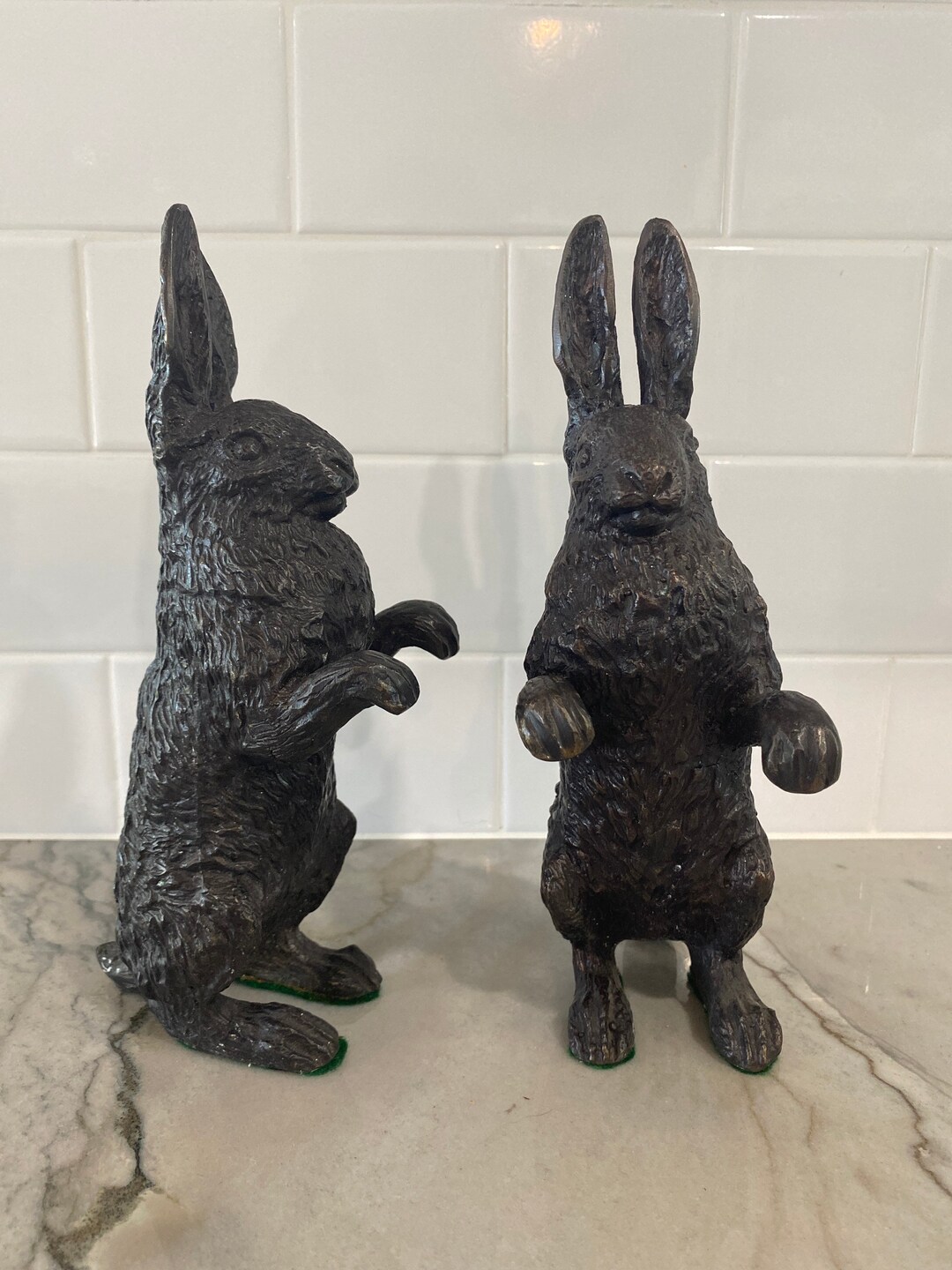 19th Century Bronze Rabbit Sculptures - Etsy