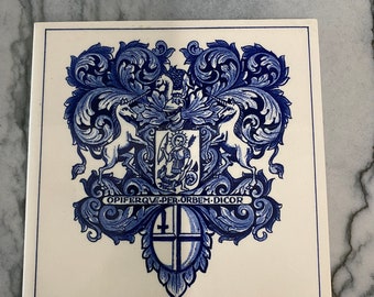 Seven Vintage Ceramic Tiles Replicas of the 17-century Dutch Pill Delft ...