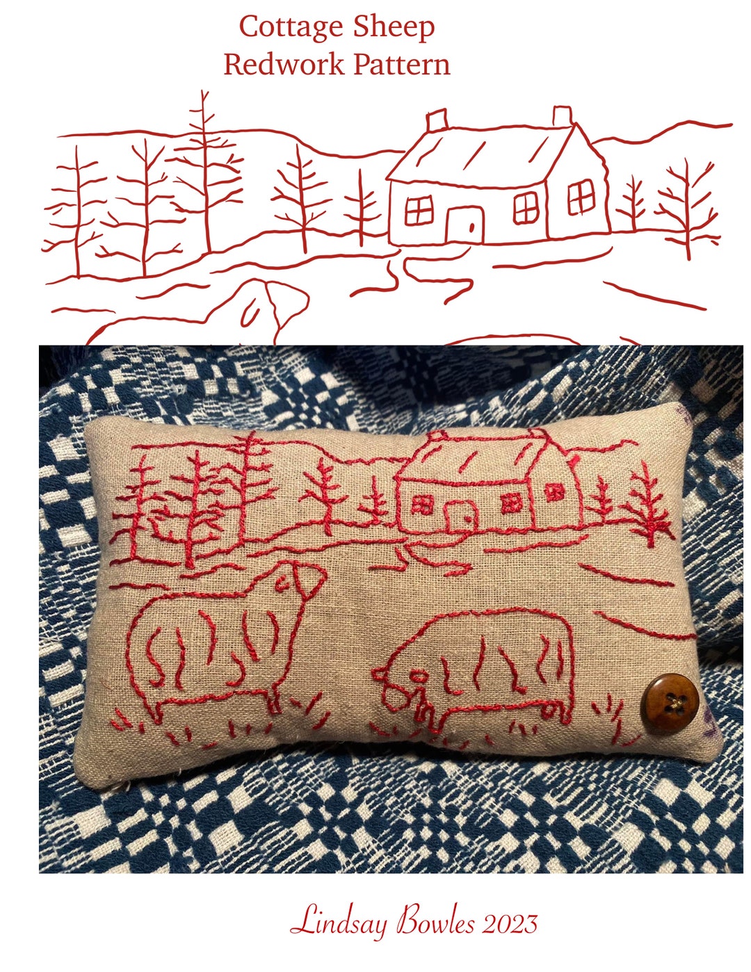 PDF Redwork Pattern - Etsy