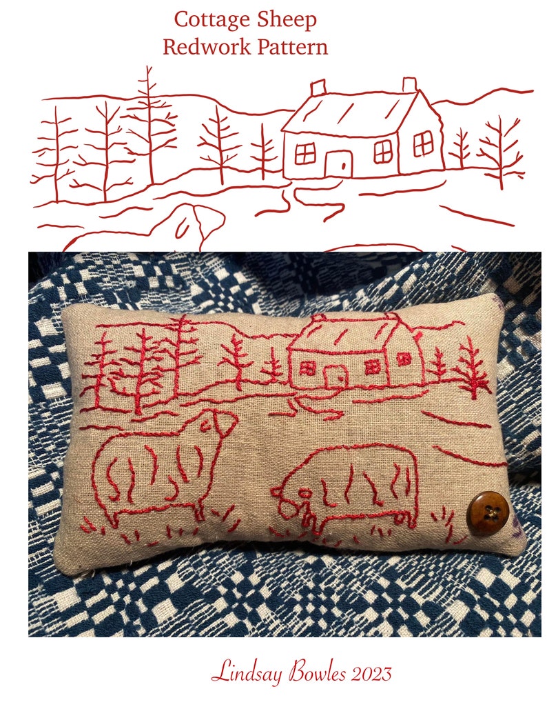 PDF Redwork Pattern - Etsy