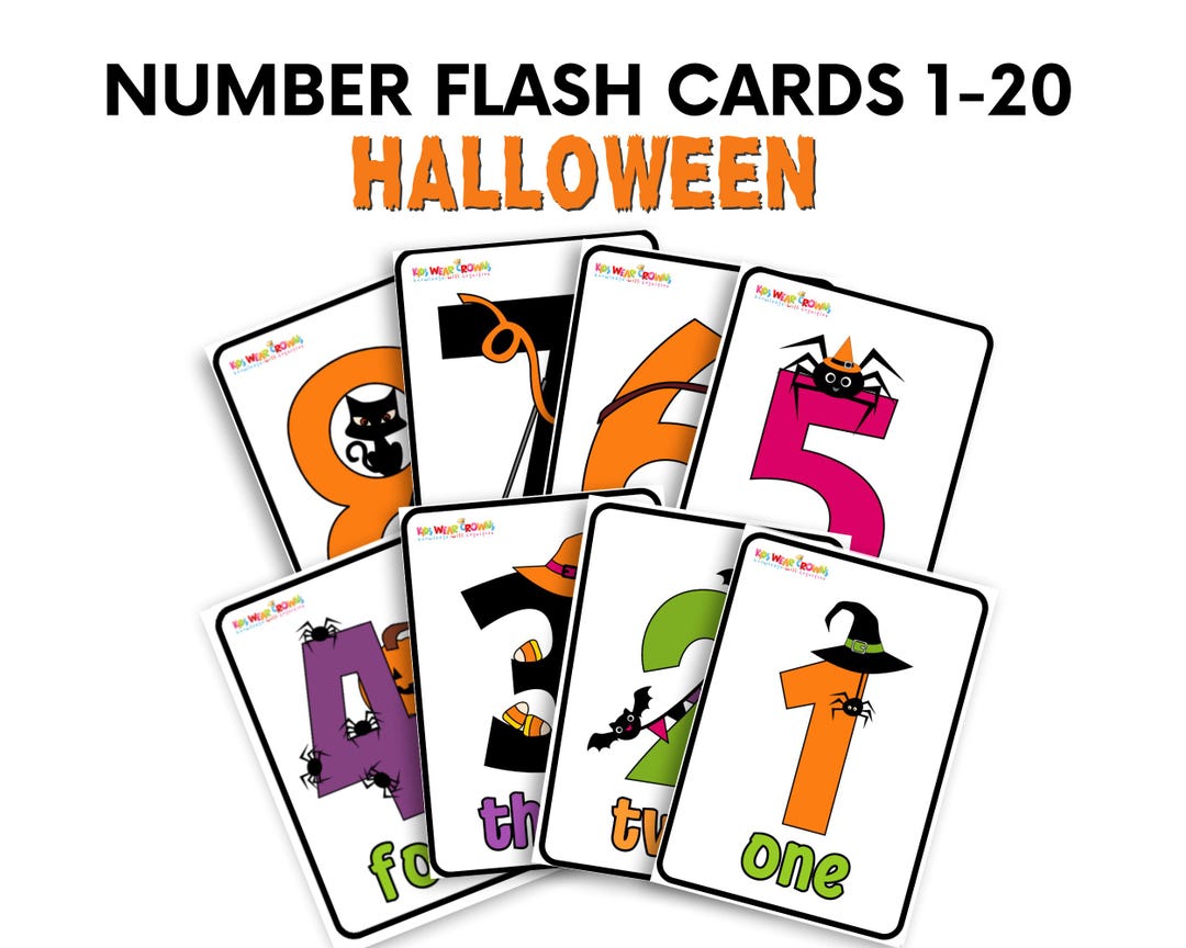 Halloween Number Flash Cards - Printable Homeschool, Preschool ...