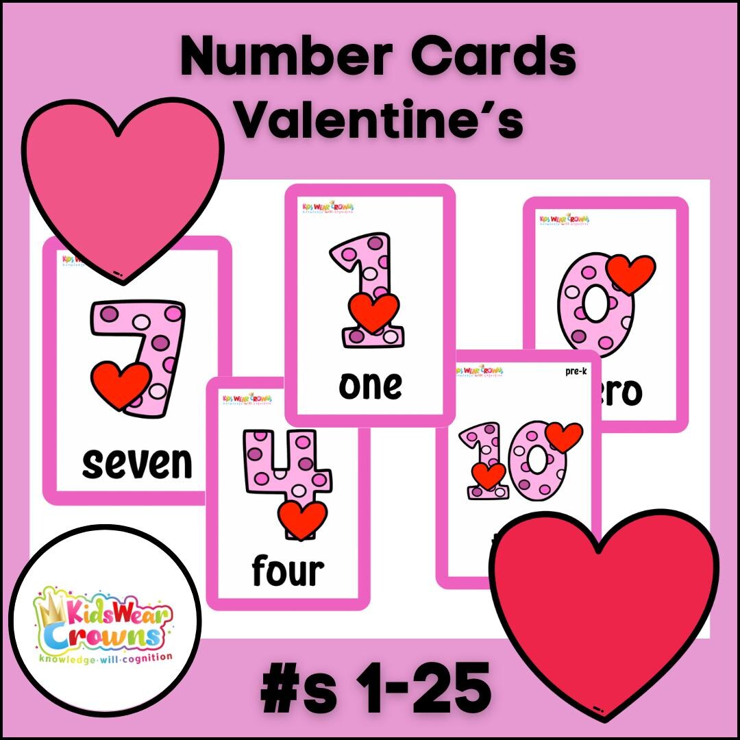 Valentine’s Number Flash Cards | Numbers 0–25 | Pre-k & Kindergarten - Etsy