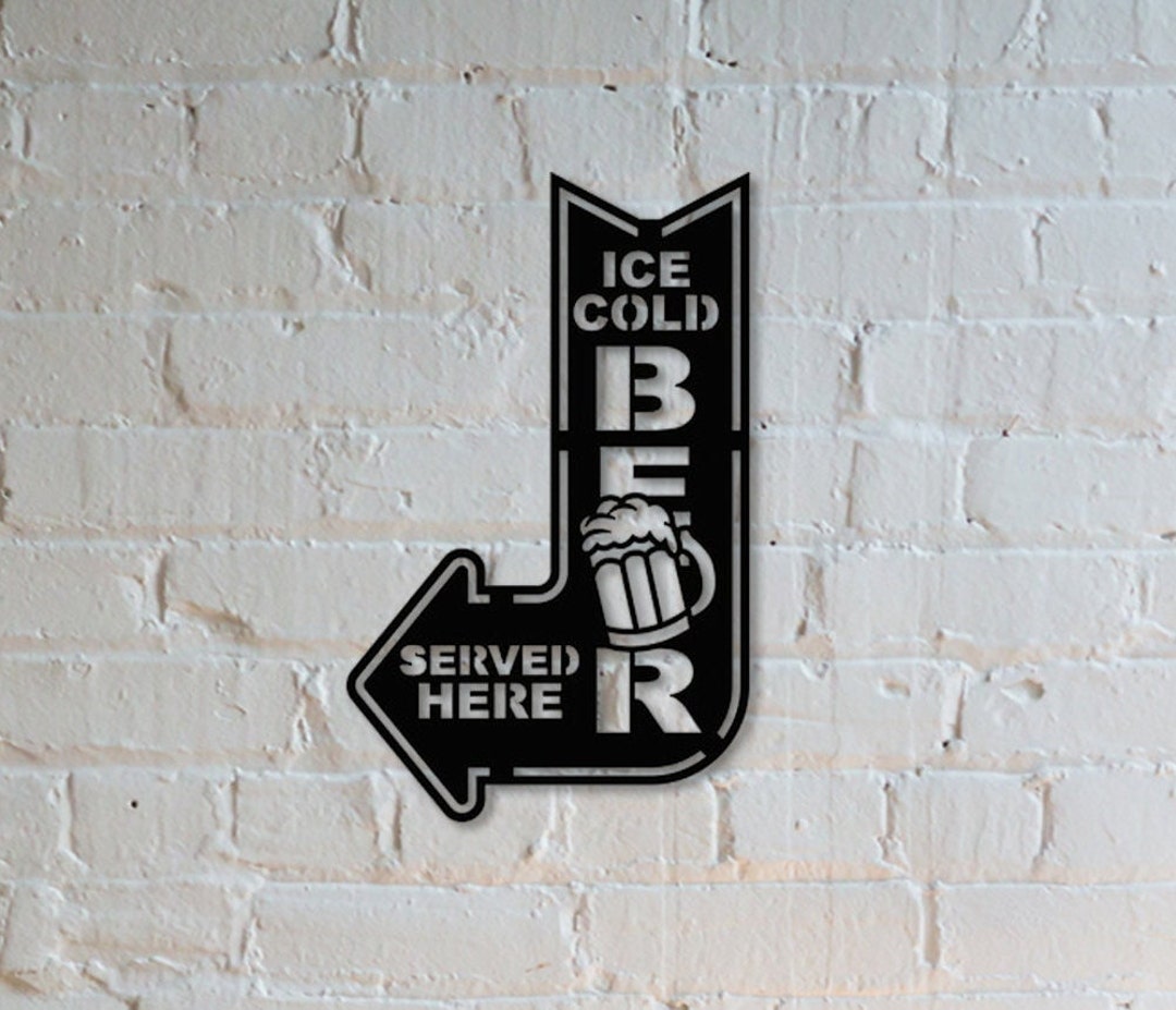 Ice Cold Beer Metal Sign, Metal Wall Art, Christmas Gifts, Man Cave ...