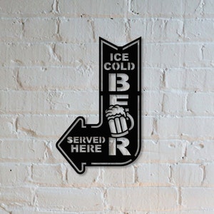 Ice Cold Beer Metal Sign, Metal Wall Art, Christmas Gifts, Man Cave ...