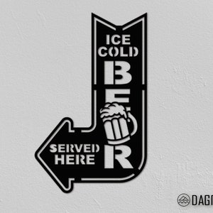 Ice Cold Beer Metal Sign, Metal Wall Art, Christmas Gifts, Man Cave ...