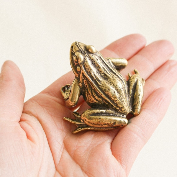 Brass Frog Figurine - Etsy