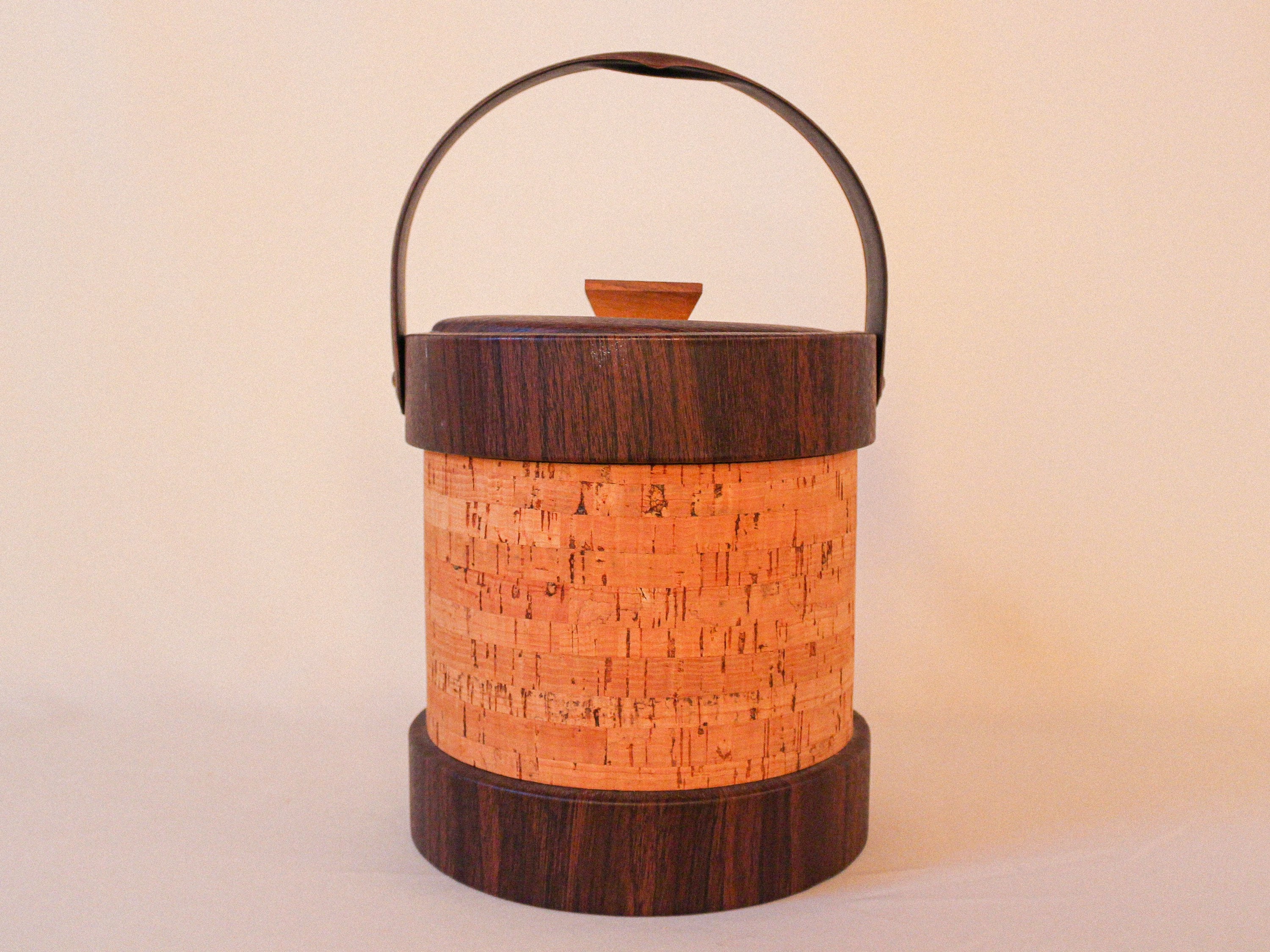 Mid Century Cork and Leather Ice Bucket Danish Modern Bar Cart | Etsy