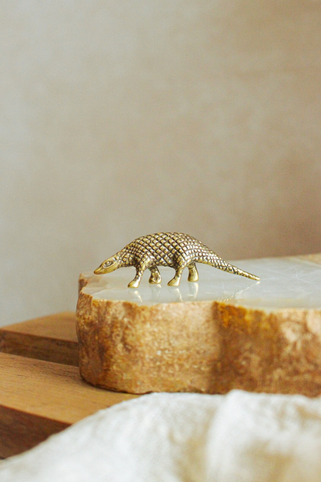 Miniature Brass Pangolin Sculpture Safari Animal Figurine Jungle ...