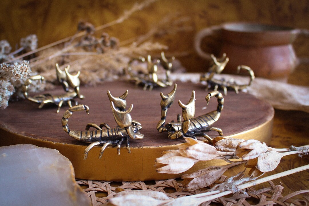 Antique Brass Scorpion Figurine Life Size Insects Specimen Bugs ...