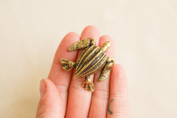 Brass Sea Turtle Figurine Antique Statue Handmade Gift Beach - Etsy