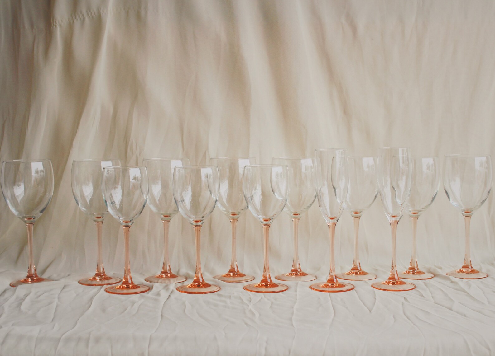 Pink Stemware French Wine Glasses Pink Wine Goblets Art Loves - Etsy